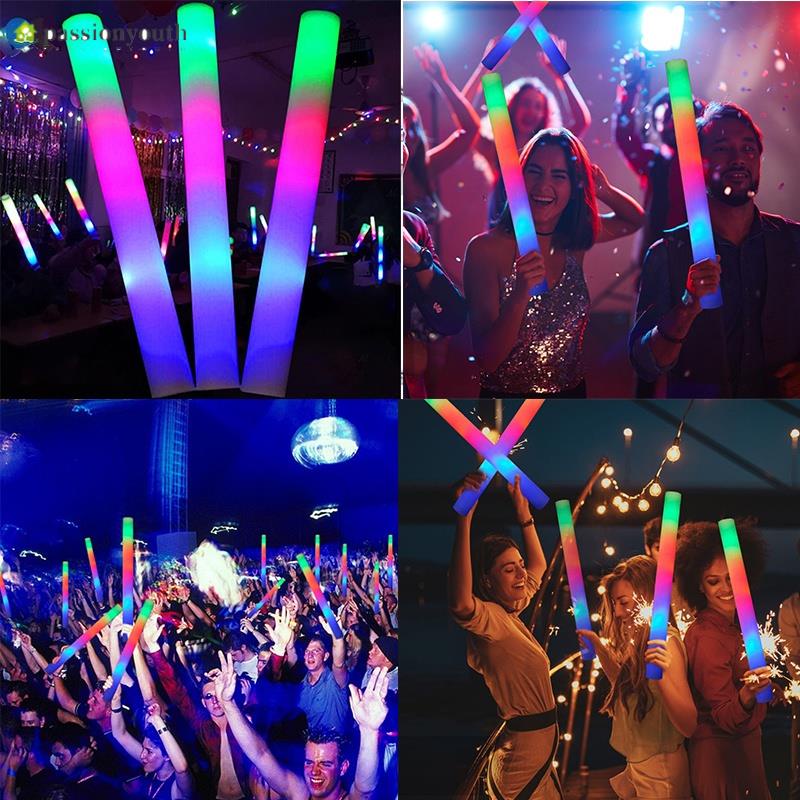 Foam Light Stick Concert Colorful LED Light Stick Cheer Tube Glow in ...