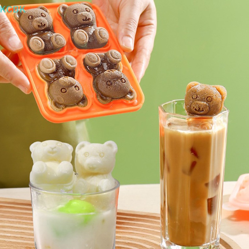 【KC】 Cute Bear Ice Cube Making Mold Splash-proof And Easy To Fall Off ...