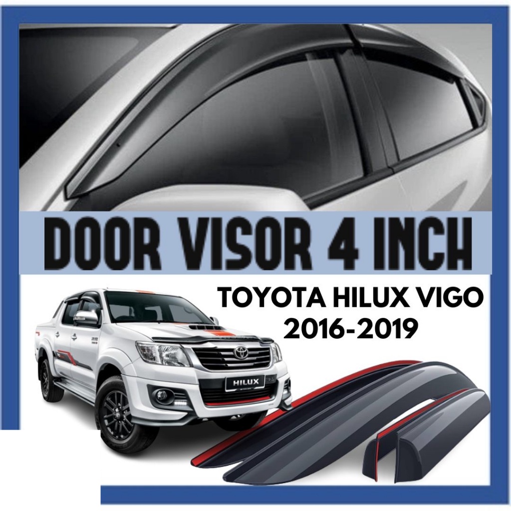 JYK Toyota Hilux Revo 2016-2019 Door Visor Wind Deflector Air Press ...