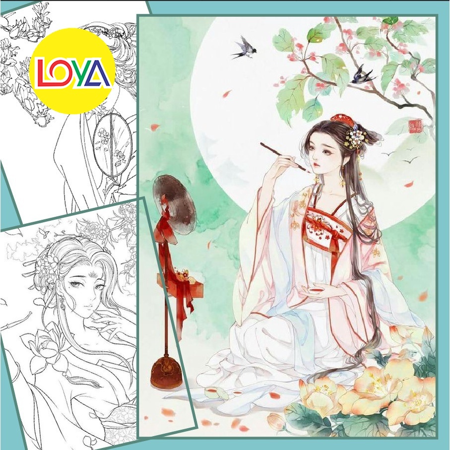 Line art coloring pages selected combo of 10 paintings, beautiful thick ...