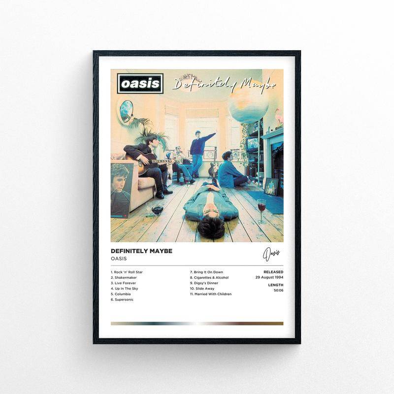 Oasis - Definitely Maybe Unframed Poster Print | Polaroid Style | Music ...