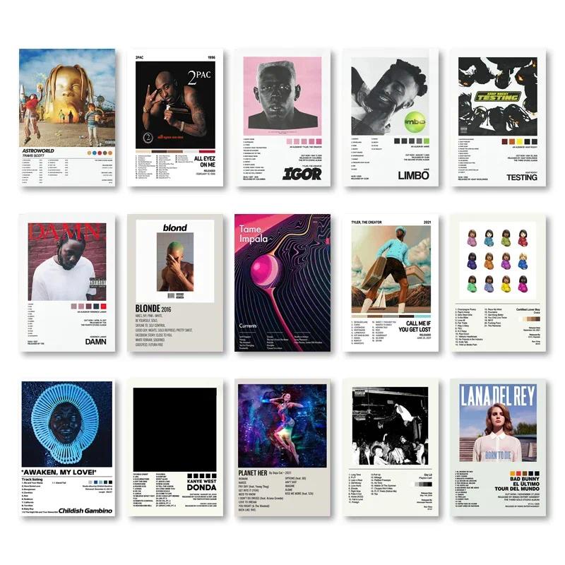Music Album Covers Poster Rapper 2Pac,Travis Scott Hiphop Singer Album ...
