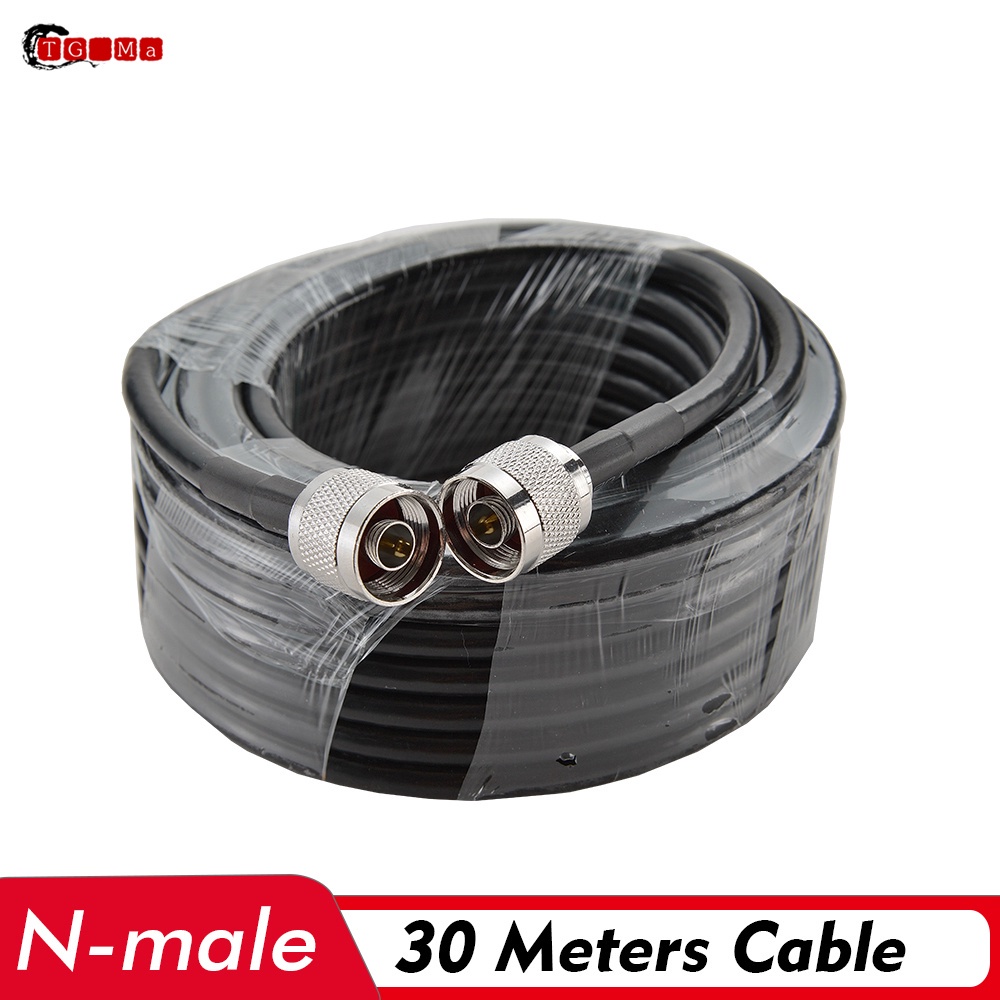 30 Meters Coaxial Cable N Male Connector Low Loss 50-3 Black 30M Cable for 2G 3G 4G Cell Phone ...
