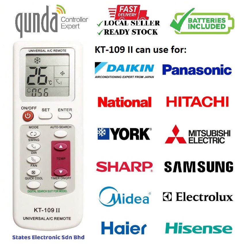 QUNDA Universal AIR-Conditioner Aircon Remote Control All Brand in One - KT-109II / KT-109 II ...