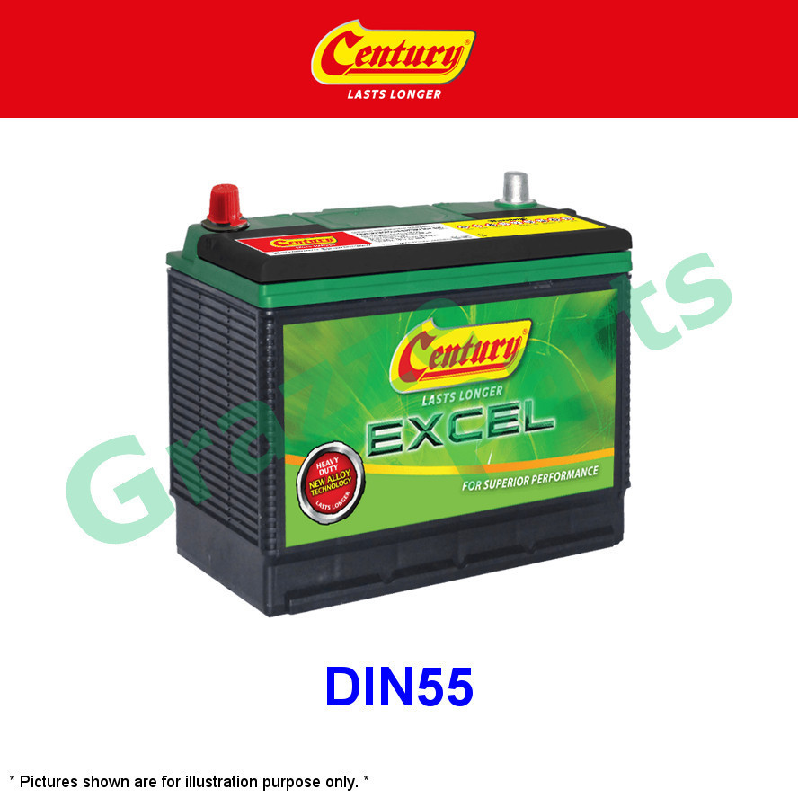 Century Excel MF CMF EFB DIN55 | DIN55L | LN2 (70AH) Car Battery Bateri ...
