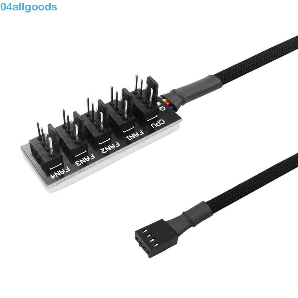 ALLGOODS PC Fan Hub Black CPU Cooler Fan Cooling Fan Sleeved 1 to 5 Way ...