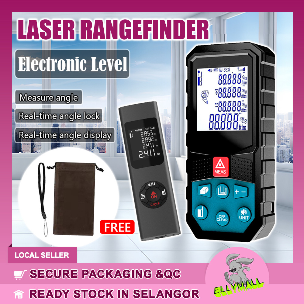 Laser Rangefinder Smart LCD Distance Meter Digital High Precision ...