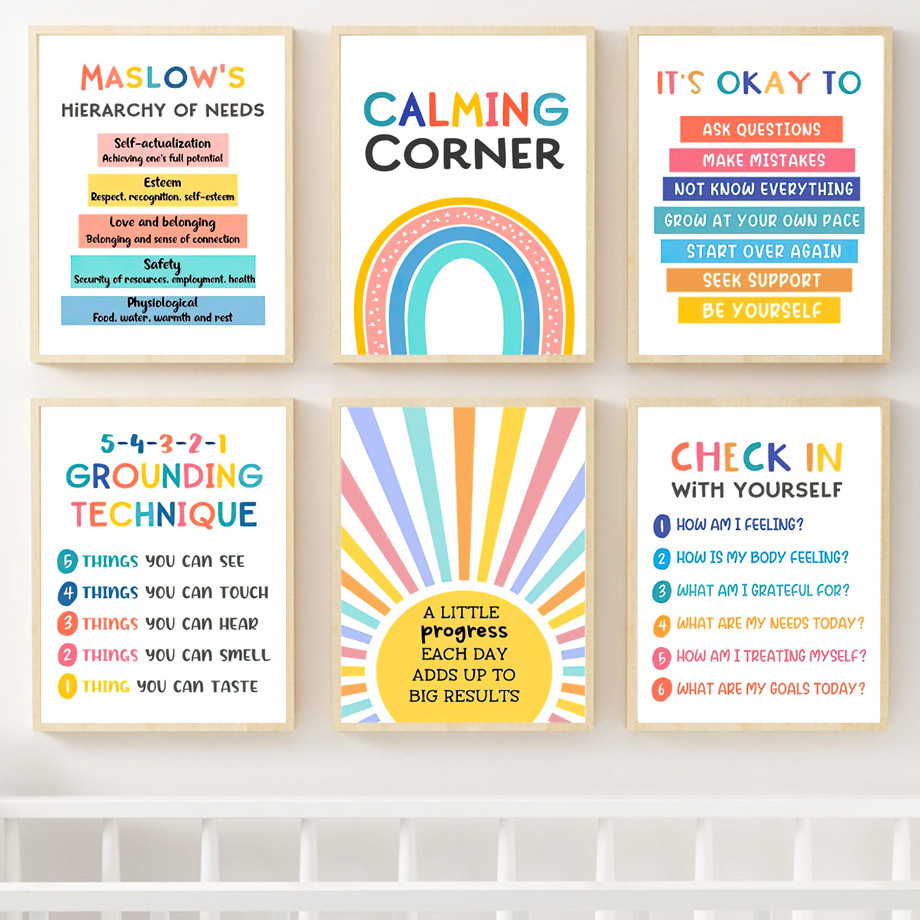 Calming Corner Feeling Star Psychology Canvas Painting Nordic Posters ...