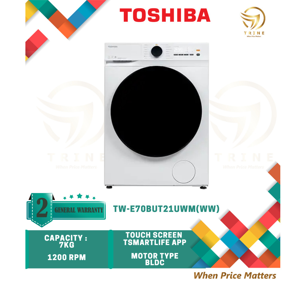 TOSHIBA TW-E70BUT21UWM(WW) 7.0KG FRONT LOAD INVERTER WASHING MACHINE ...