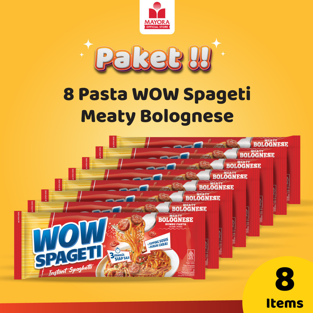 PACKAGE OF 8 WOW Pasta Spaghetti Meaty Bolognese | Shopee Malaysia