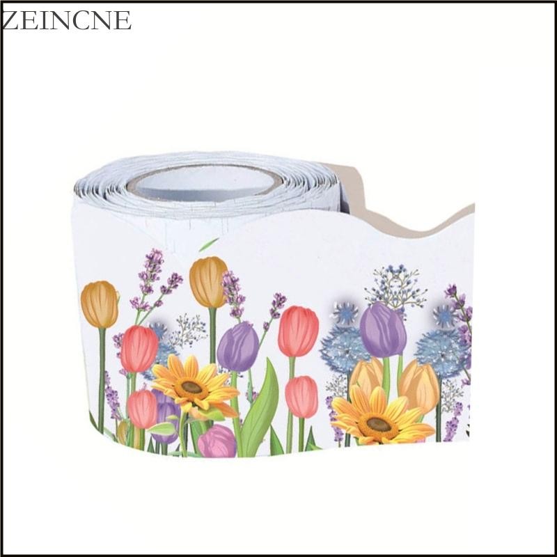 Zein Colorful Bulletins Board Border Flower Theme Scalloped Trim Strips ...