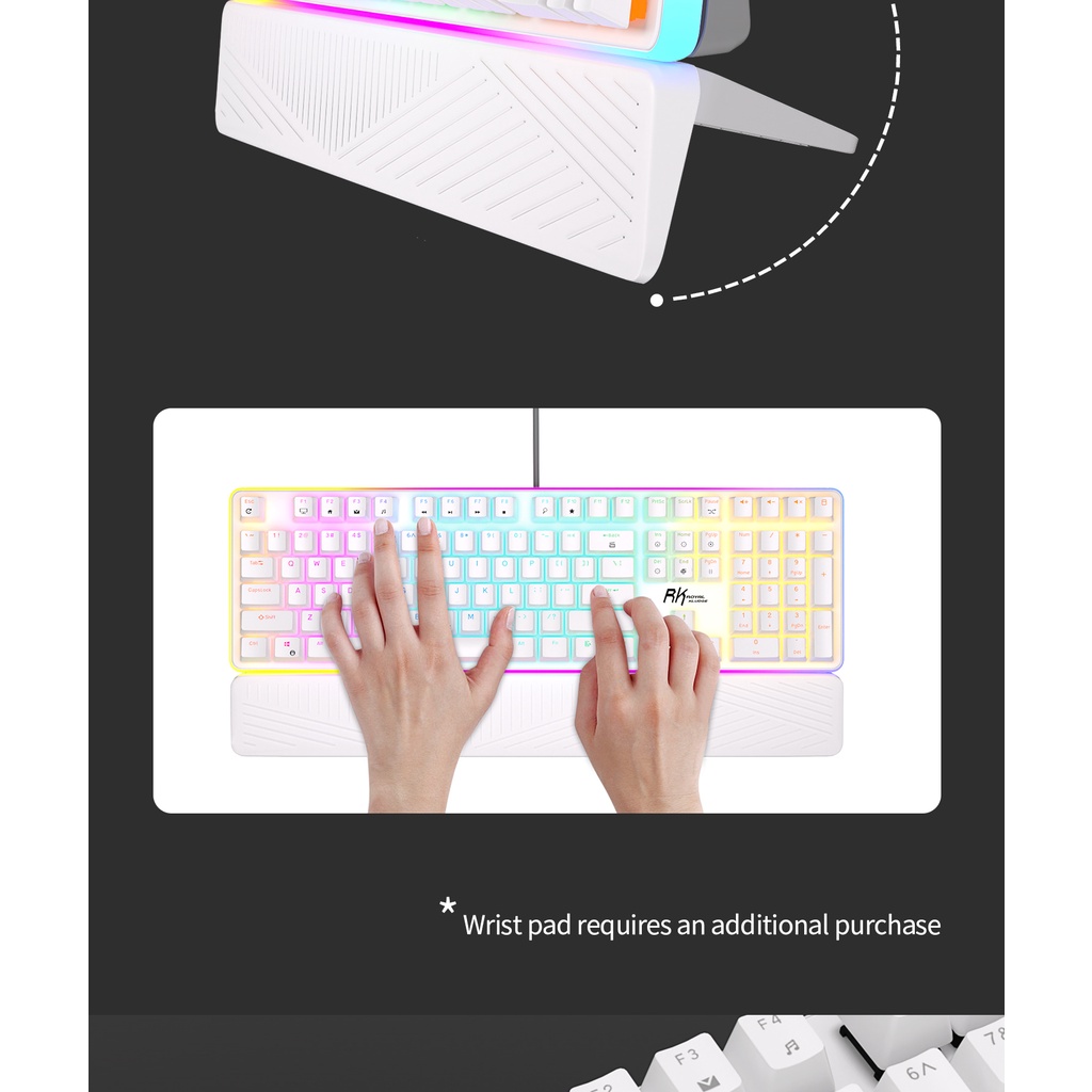 Royal Kludge RK918 Full RGB Backlit Wired Mechanical Keyboad 104Key 100 ...