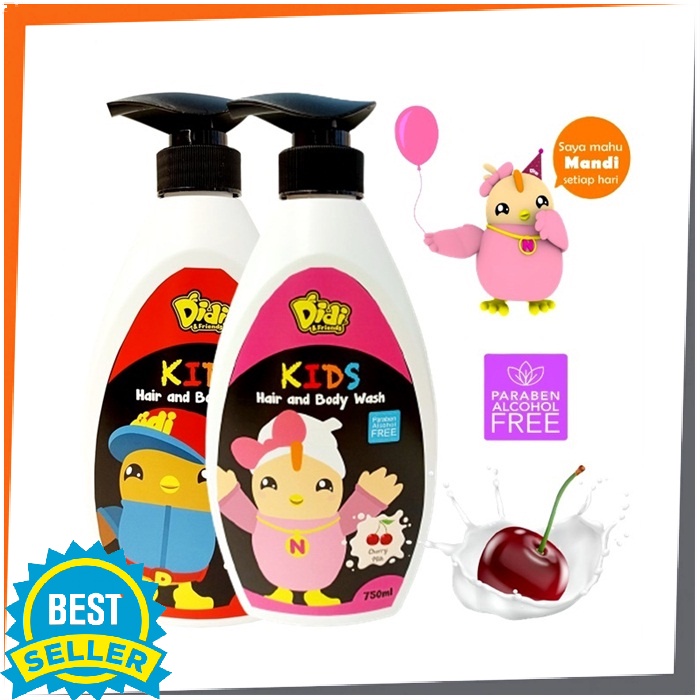 Didi & Friends Kids Hair & Body Wash Head to Toe, Mandian Shampoo ...