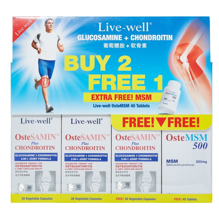 LIVE-WELL Ostesamin Plus Chondroitin 3 X 30's + MSM 45's | Shopee Malaysia