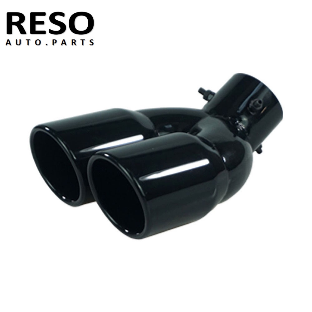 RESO Universal Car 63mm Inlet Diameter 76mm Outlet Double-Barrel Rear ...