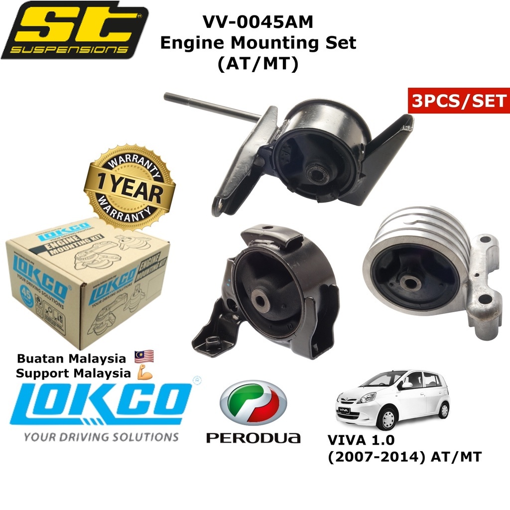 VV-0045-AM LOKCO ENGINE MOUNTING SET(3PCS) FOR PERODUA VIVA 660 850 1.0 ...
