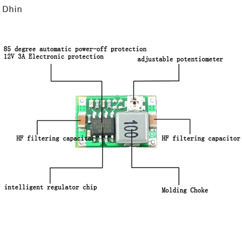 [Dhin] 3A Mini DC-DC step down converter volt regulator 5V-23V to 3.3V 6V 9V 12V COD | Shopee ...