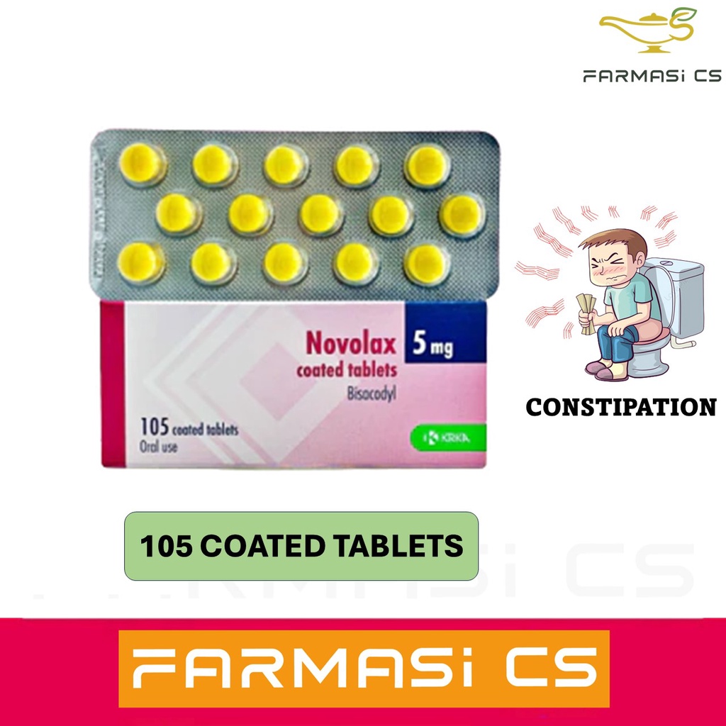 Novolax Bisacodyl 5mg 105 Coated Tablets EXP:06/2025 [ Constipation ...