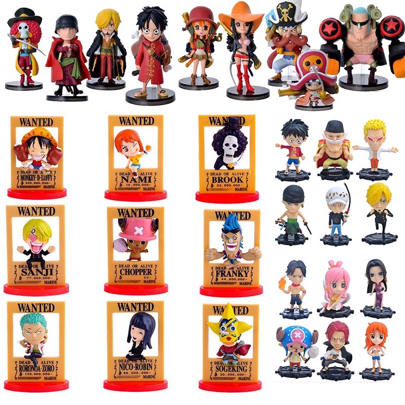 One Piece Action Figure Set Luffy Zoro Nami Sanji Chopper PVC Figures ...
