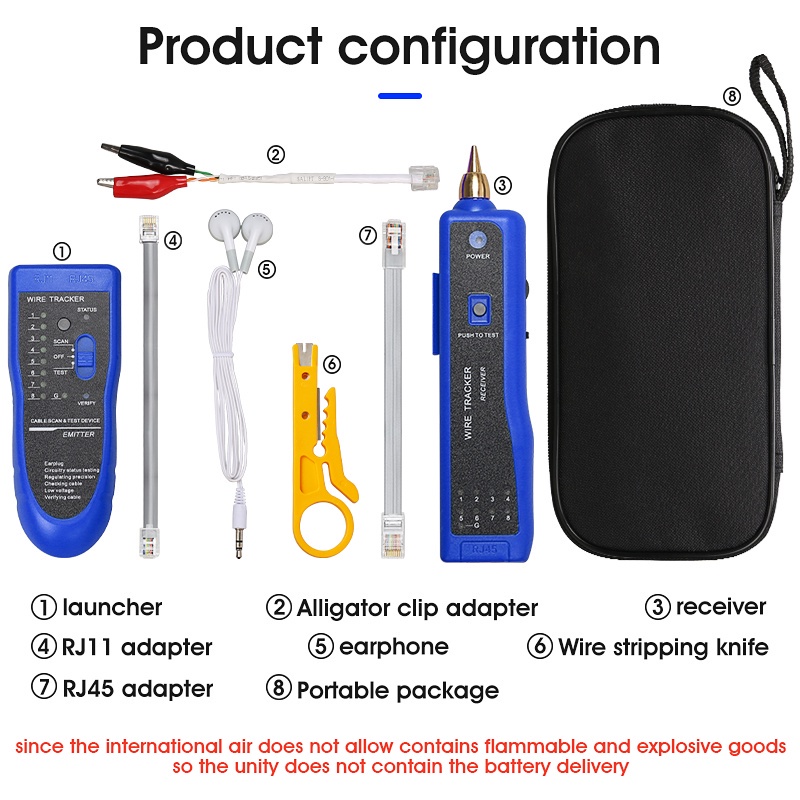 RJ11 RJ45 Crimper Cat5 Cat6 LAN Network Cable Tester Telephone Tracker ...