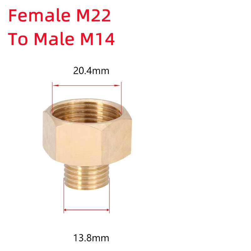 Brass 3/8" 1/4" M14 M18 M22 Thread Connector Male Female Adapter for ...