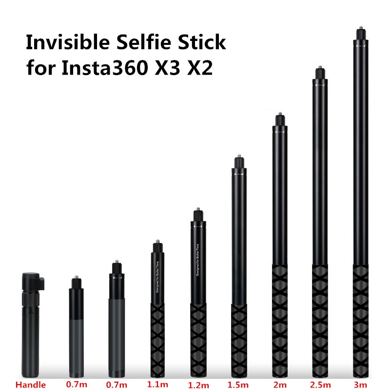 1.2M 2M 3M Invisible Selfie Stick for Insta360 X5 X4 one X3 X2 oners ...
