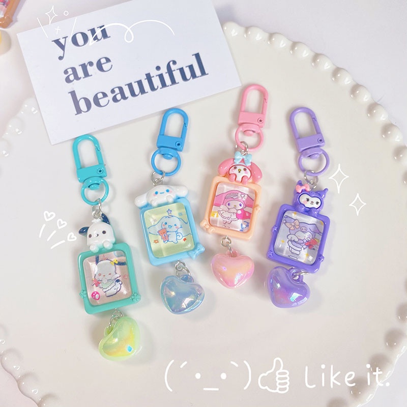 Kawaii Sanrio Kuromi Hello Kitty Mini Keychain Car Keyring Cute ...