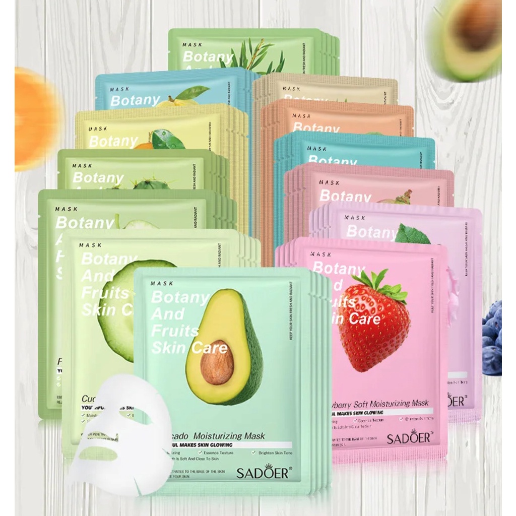 Sadoer Fruit Plant Mask Series Natural Moisturizing Hydrating Brightening Facial Mask | Shopee ...