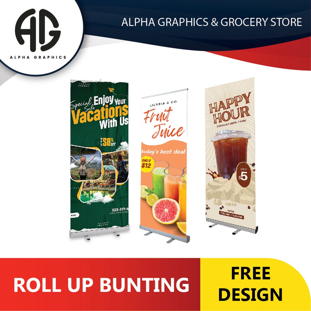 Roll Up Bunting Stand With Printing (FREE Design) | Shopee Malaysia