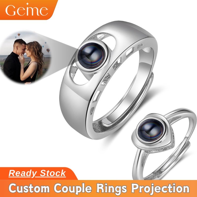 New Custom Photo Couple Rings Projection Photo Custom Heart Projection ...