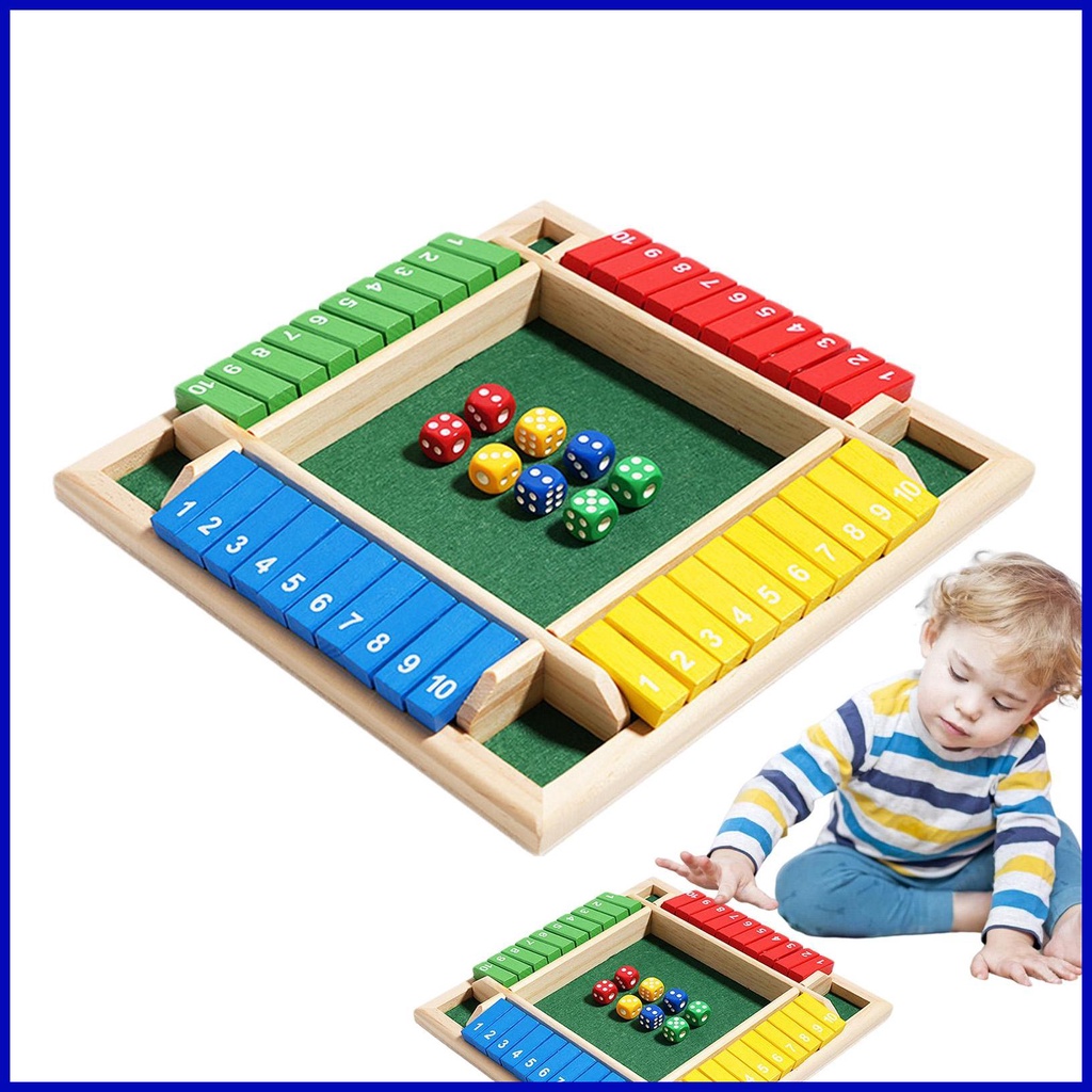 Shut The Box Game Wooden Math Games Tabletop Games for Kids Adults ...