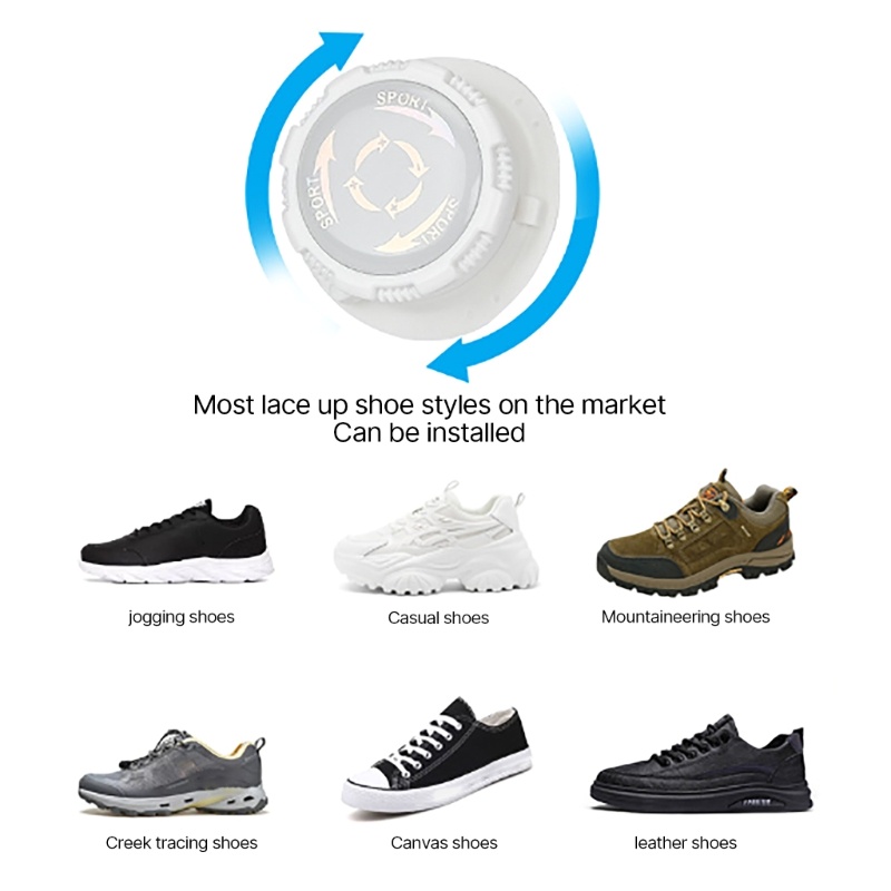 Winu Tie Shoelaces Rotating Shoe Buckle Quick Lock Shoestrings Metal ...