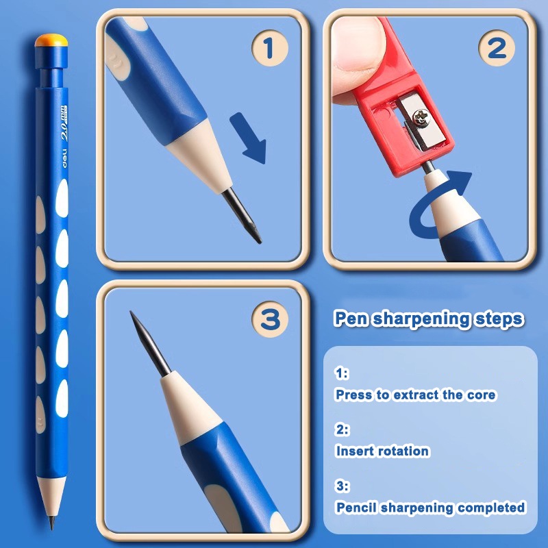 3pcs/set Deli SH146 Pushing Hole Mechanical Pencil Set for Primary ...