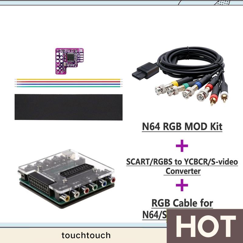 N64 RGB +SCART/RGBS to YCBCR/S Video Converter+RGB Cable for N64 NTSC ...