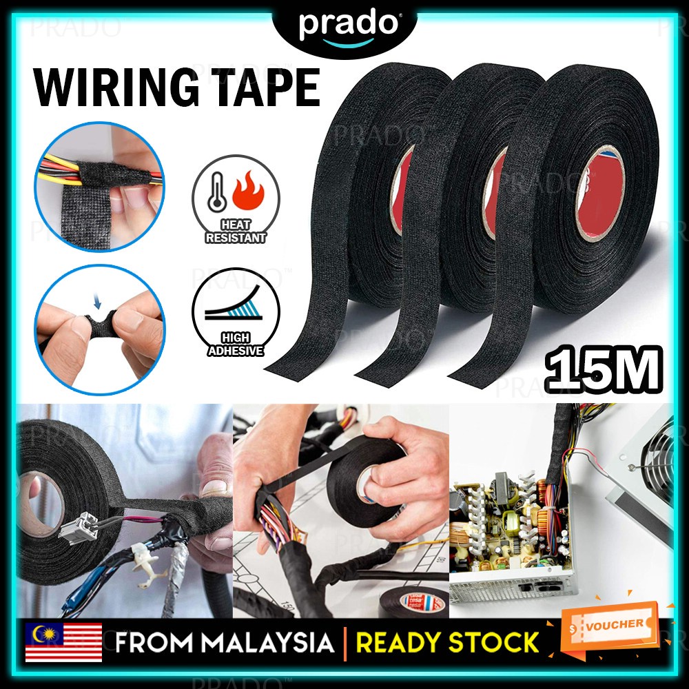 PRADO 15M Wire Tape Retardant Tape Heat-Resistant Car Adhesive Fabric ...