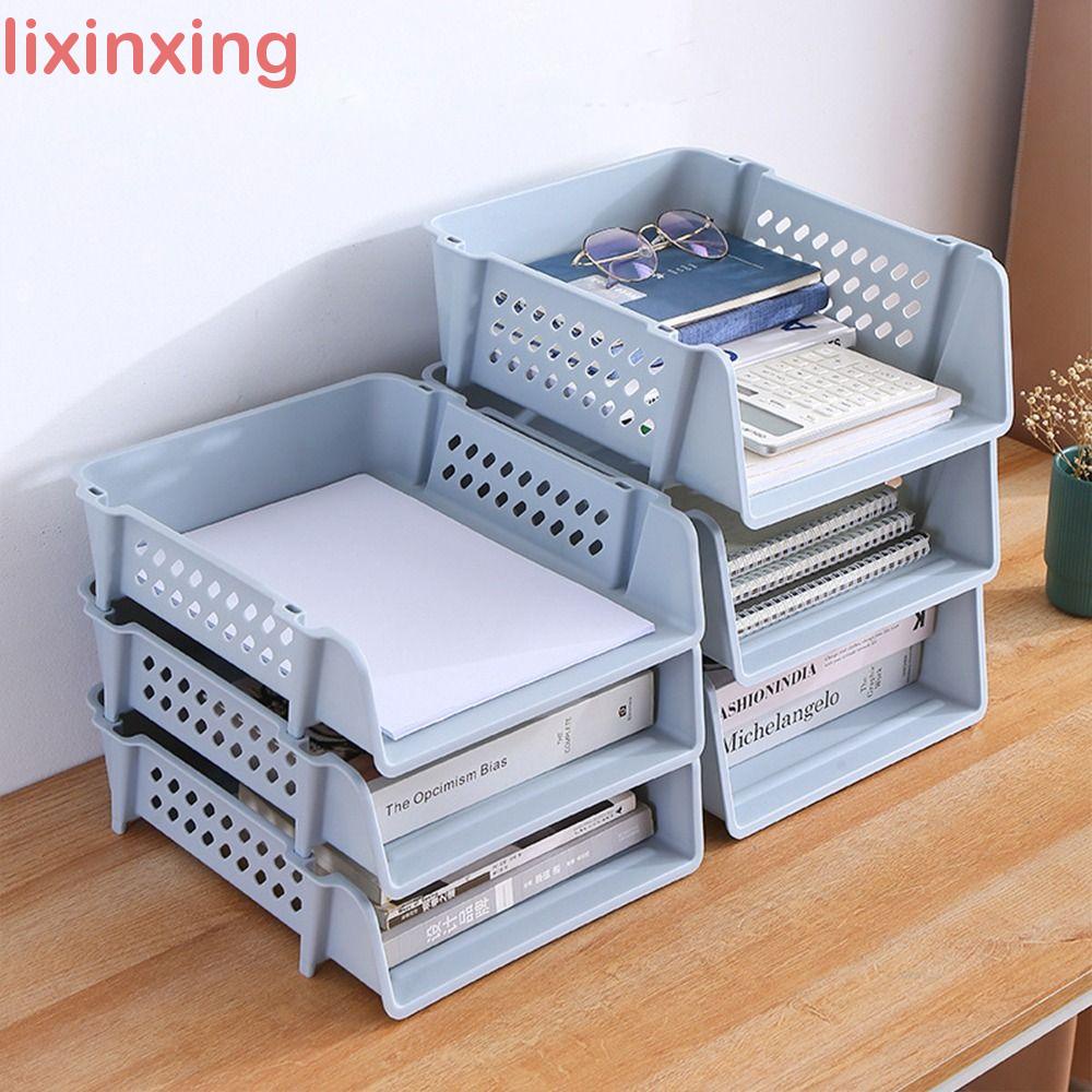 LIXINXING Stackable File Rack, Multifunctional Desktop Organizer A4 ...