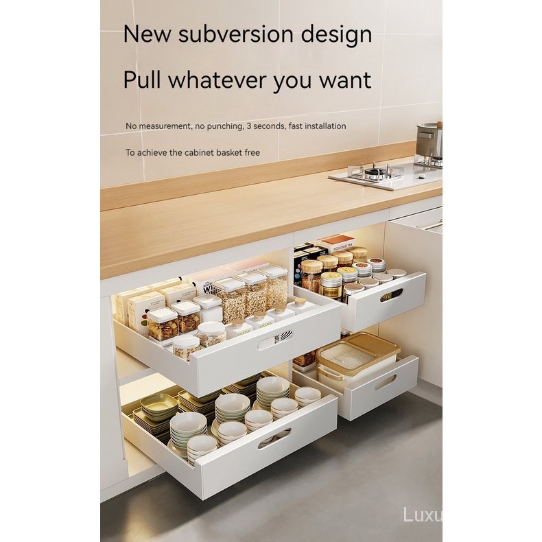 [Inventory] Cupboard Drawer Storage Rack, Pull-out Storage Box ...