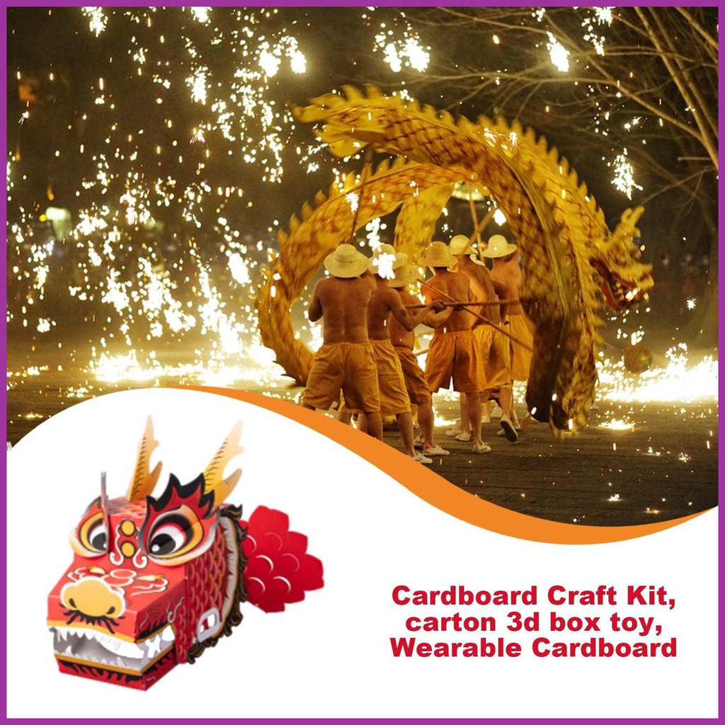 Wearable Cardboard Box Costume 3D Dragon Cardboard Making Toy Creative ...