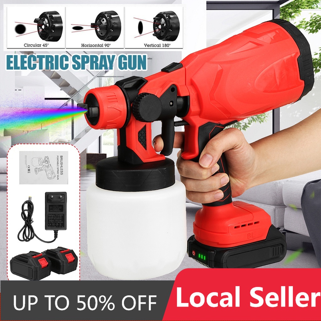 Cordless High Power Home Paint Sprayer Electric Spray Guns With 3 ...