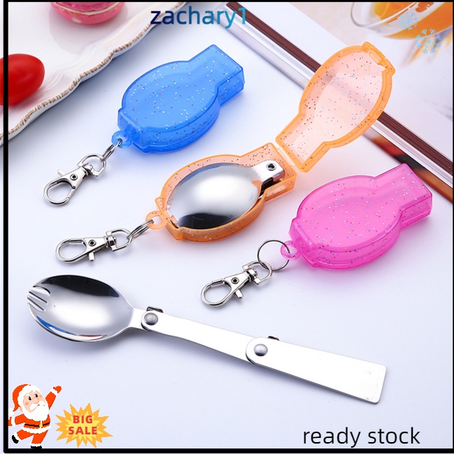 ZACH 304 Stainless Steel Outdoor Portable Folding Spoon Fork Camping ...