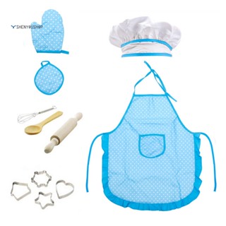 shenyoushop Kids Chef Costume Children Cooking Apron Kids Baking Set ...