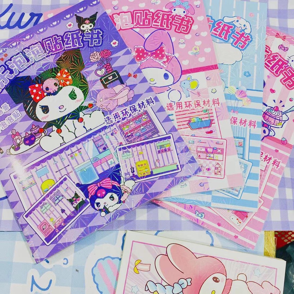 Ready Stock Bubble Stickers Book Sanrio Series Cute Girl Dress-Up ...