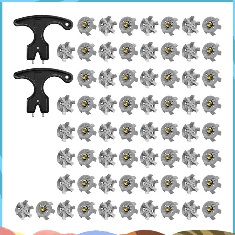 Golf Spikes Set 60 Golf Shoe Spikes with 2 Black Golf Cleats Spanner ...