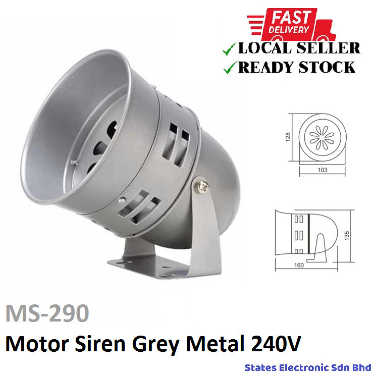 MS-290 Motor Siren Grey Metal 240V Alarm Sound Siren | Shopee Malaysia
