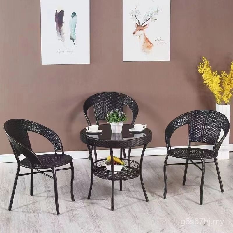 Kerusi Rotan Set Tiga-Lima Keping Balkoni Meja Santai dan Kerusi Ruang ...