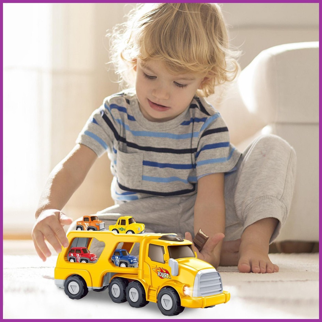 Toddler Car Toys Double-Decker Toy Truck Car Transporter Toy Cute ...