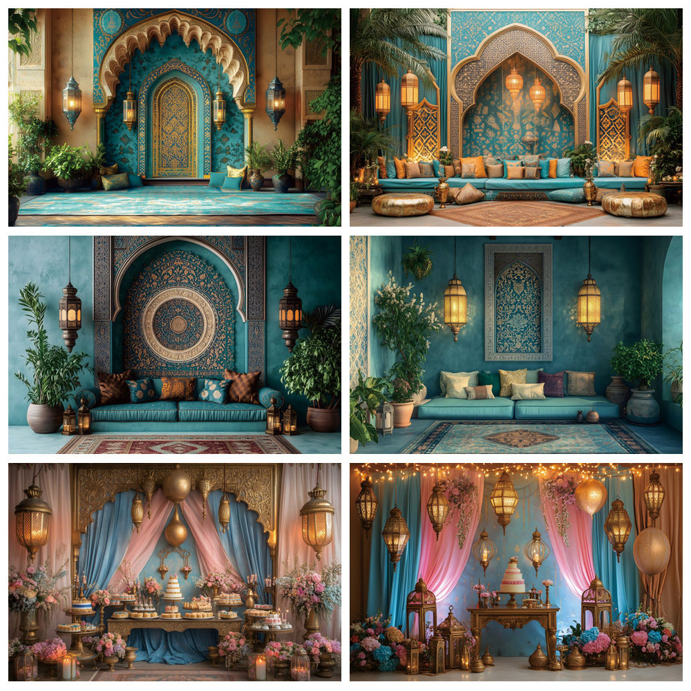Eid Ramadan Mubarak Backdrop Photography Arabian Morocco Night Islamic ...