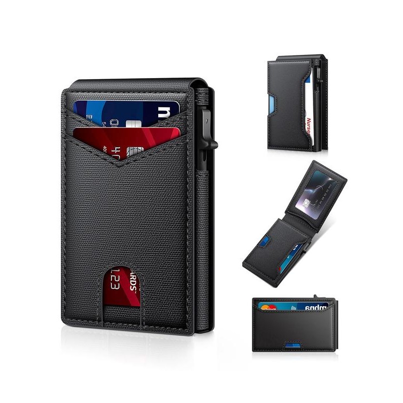 Men's Business Rfid Blocking Wallet, Simple Plain Multi Card Slots ...