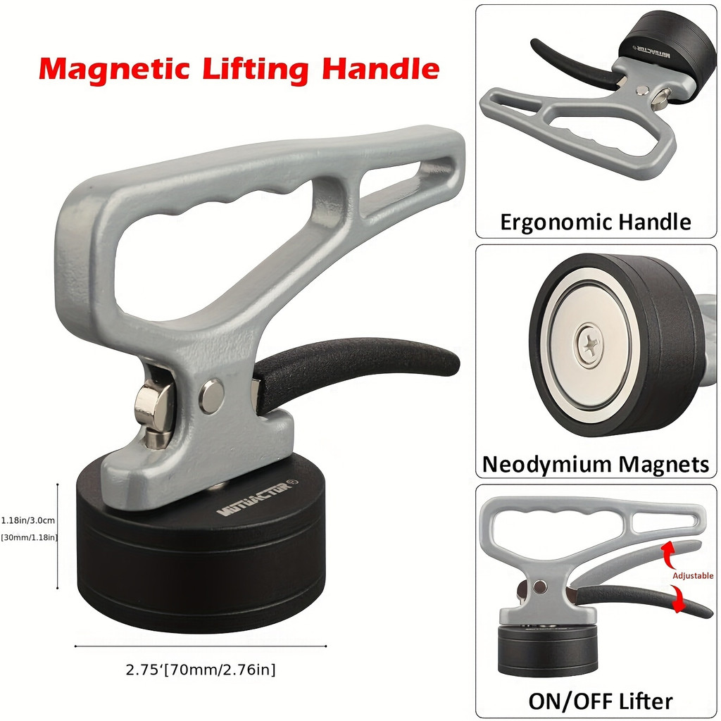 Heavy-Duty Magnetic Lifting Handle Set - Powerful Neodymium Magnet with ...