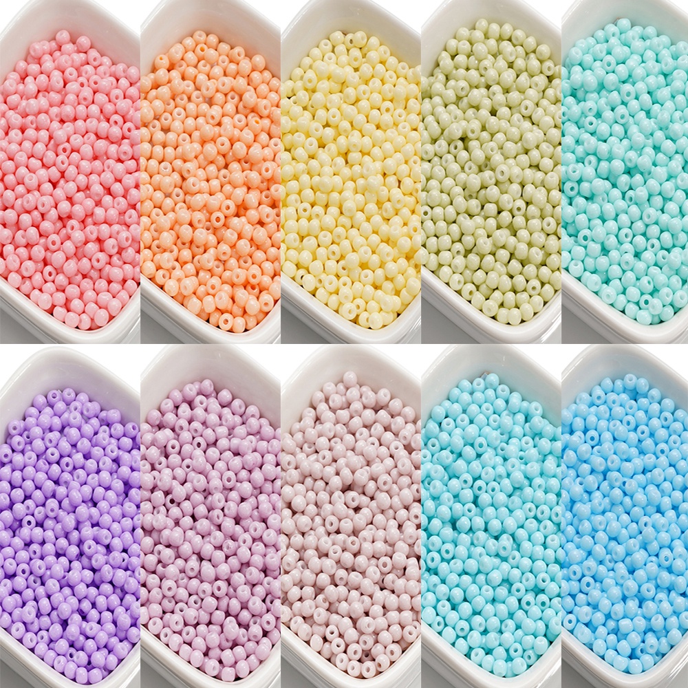 St.kunkka 20g 3MM Macaron Pearlescent Czech Beads Glass Rice Beads Seed ...
